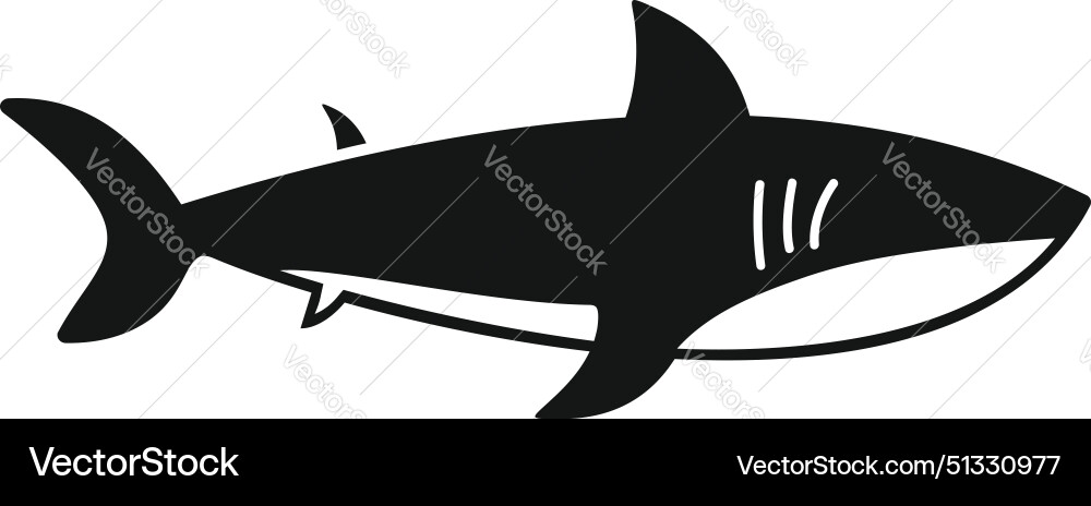 A stylized black shark Royalty Free Vector Image