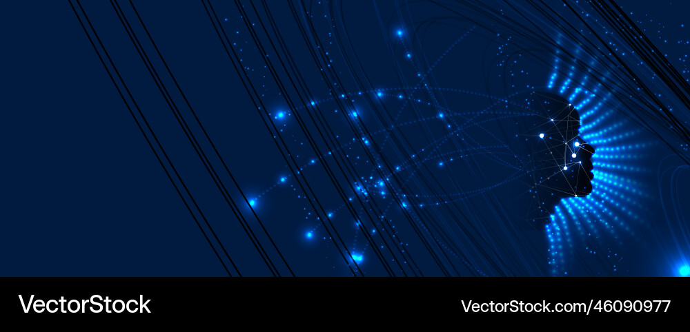 Artificial intelligence technology web background Vector Image