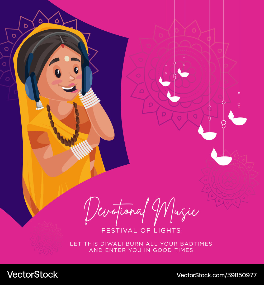 Banner design of devotional music Royalty Free Vector Image