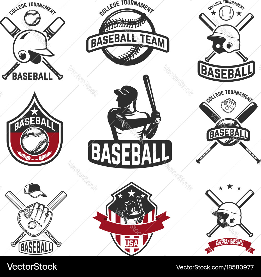 Baseball Emblems and Icons Royalty Free Vector Image