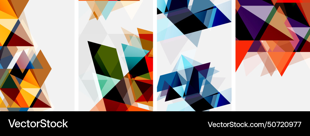Colorful bright triangles with various colors Vector Image