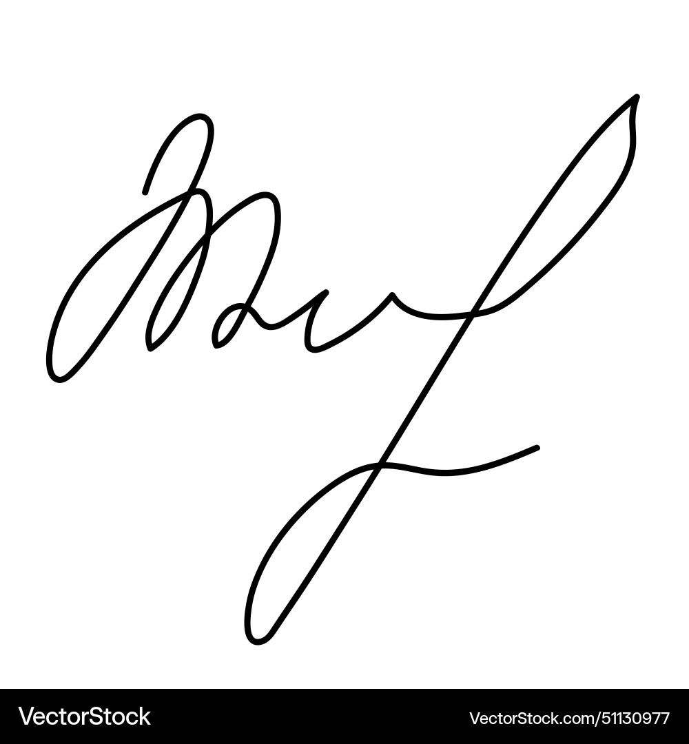 Fake hand written signature isolated Royalty Free Vector