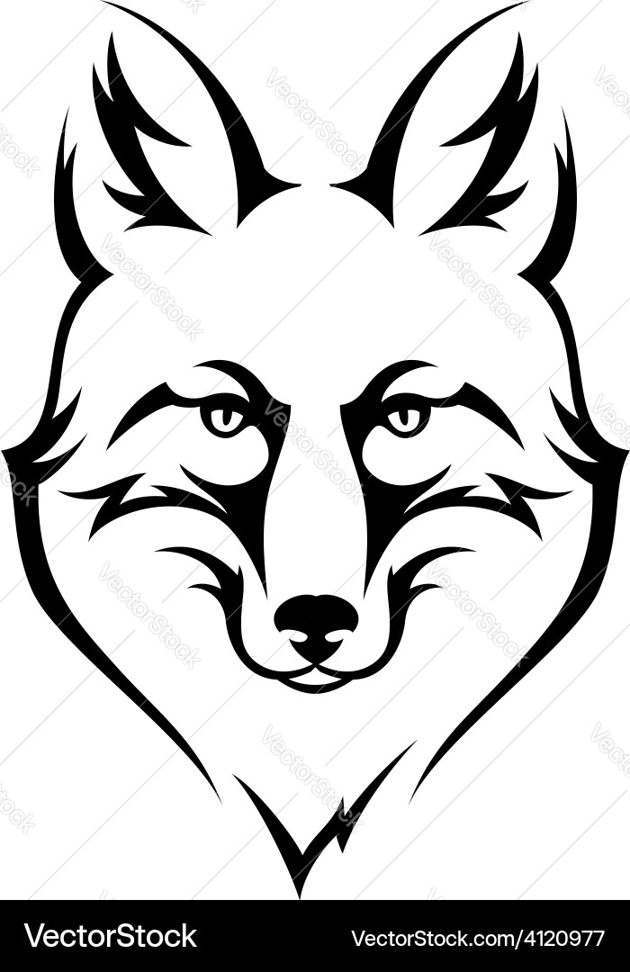Fox black Royalty Free Vector Image - VectorStock