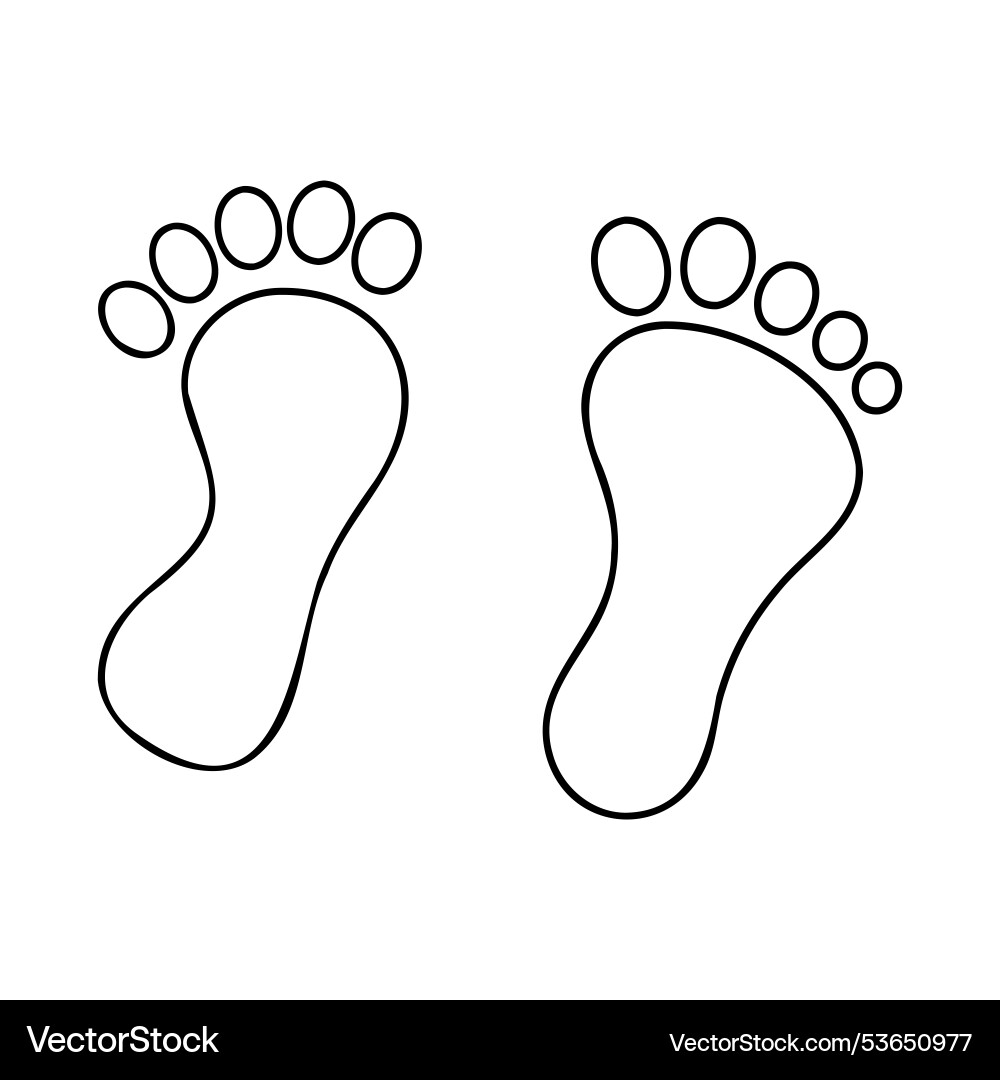 Human foot footprint outline icon Royalty Free Vector Image