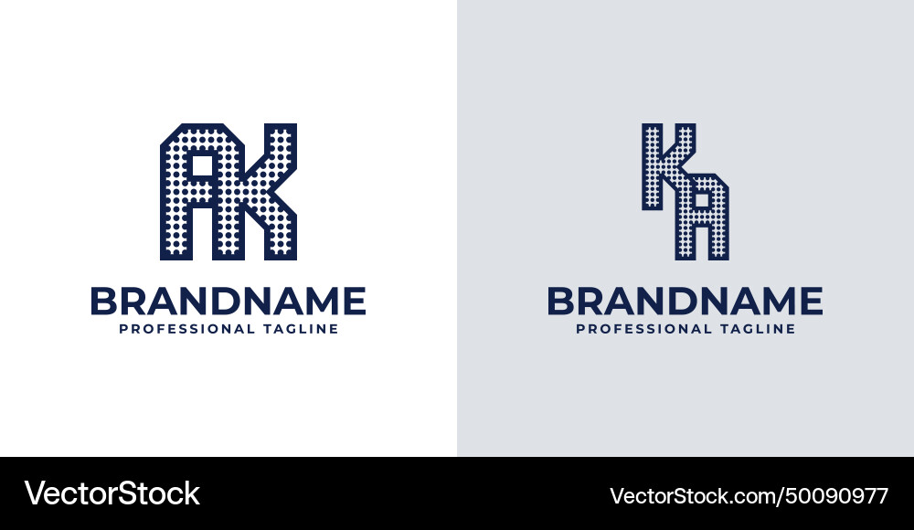 Buchstaben ak und ka dot monogram logo passend Vektorbild