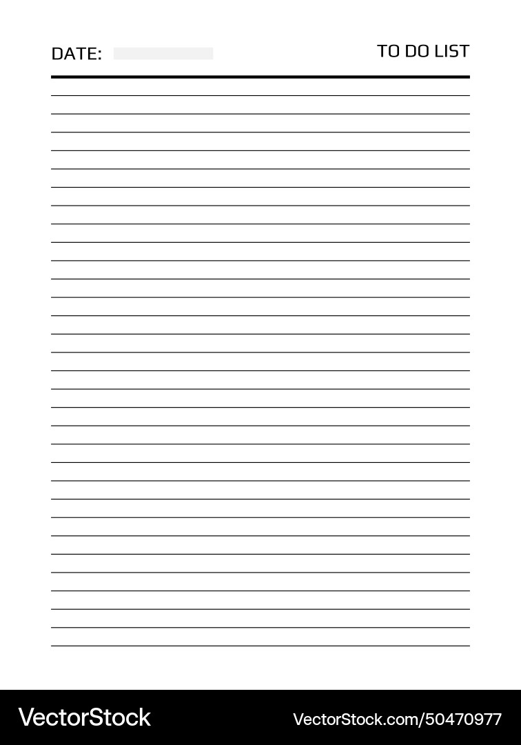 Planner page to do list paper sheet Royalty Free Vector