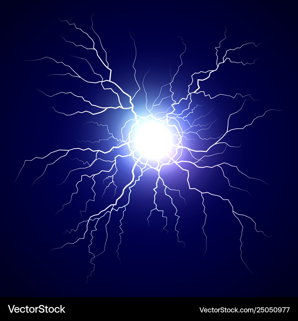 Plasma Fireball Thunderbolt Royalty Free Vector Image