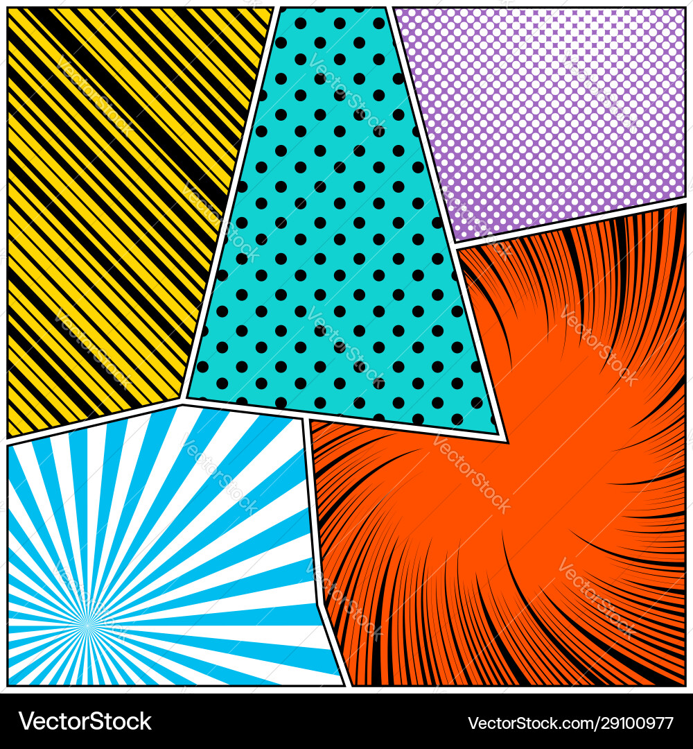Pop art style colorful composition Royalty Free Vector Image