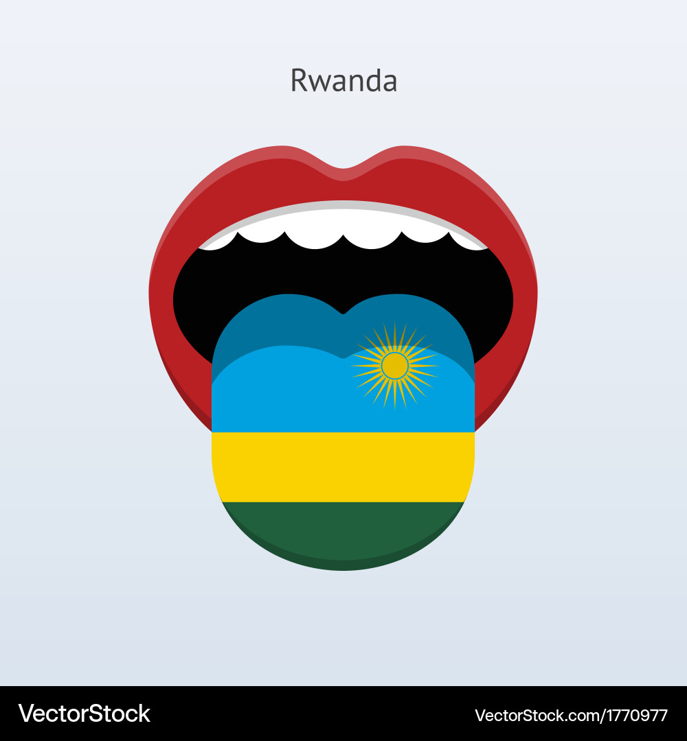Rwanda language abstract human tongue Royalty Free Vector