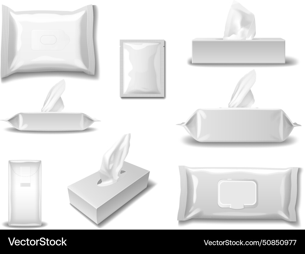 Tissue packaging set Royalty Free Vector Image