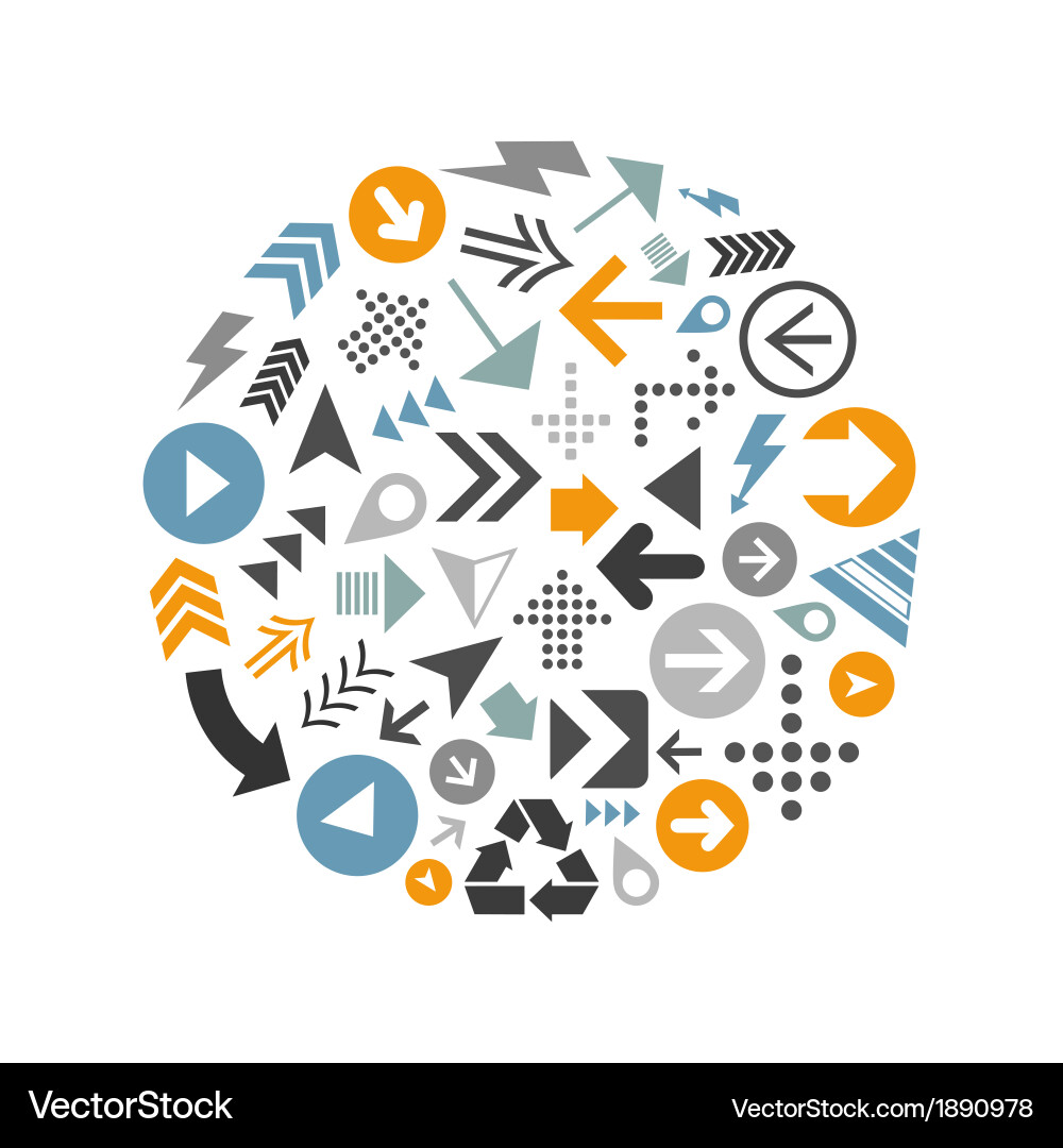 Arrow a sphere Royalty Free Vector Image - VectorStock