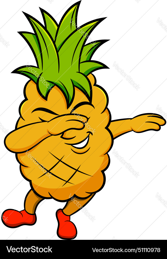 Dabbing pineapple character cartoon clip art Vector Image