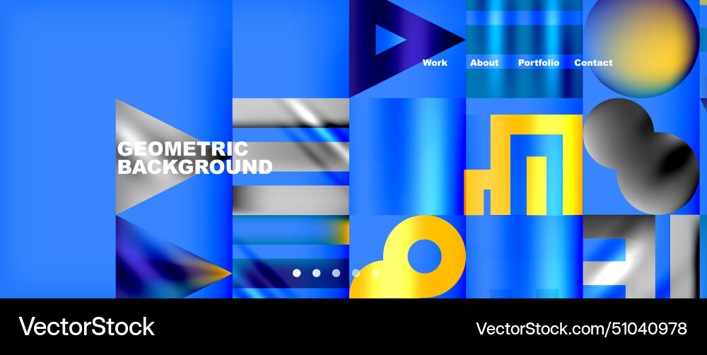 Electric blue background with geometric shapes Vector Image