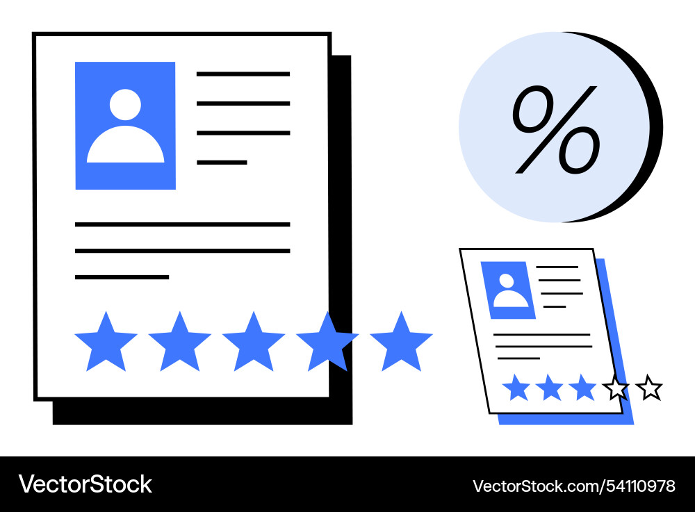 Employee performance review with rating stars Vector Image