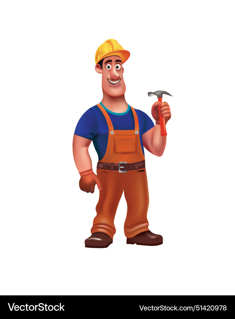 Handy man with hummer Royalty Free Vector Image