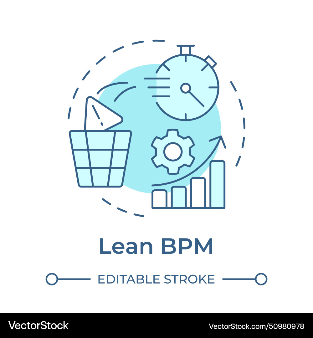 Lean bpm soft blue concept icon Royalty Free Vector Image