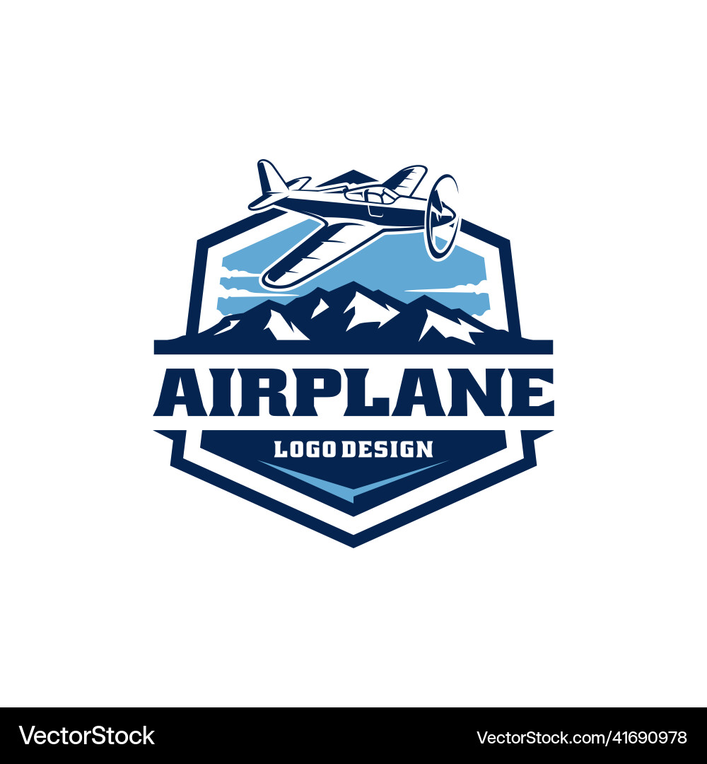 Light small airplane logo design Royalty Free Vector Image