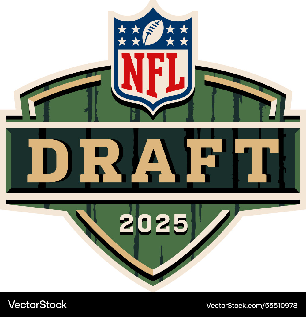 Logo of the nfl draft 2025 Royalty Free Vector Image