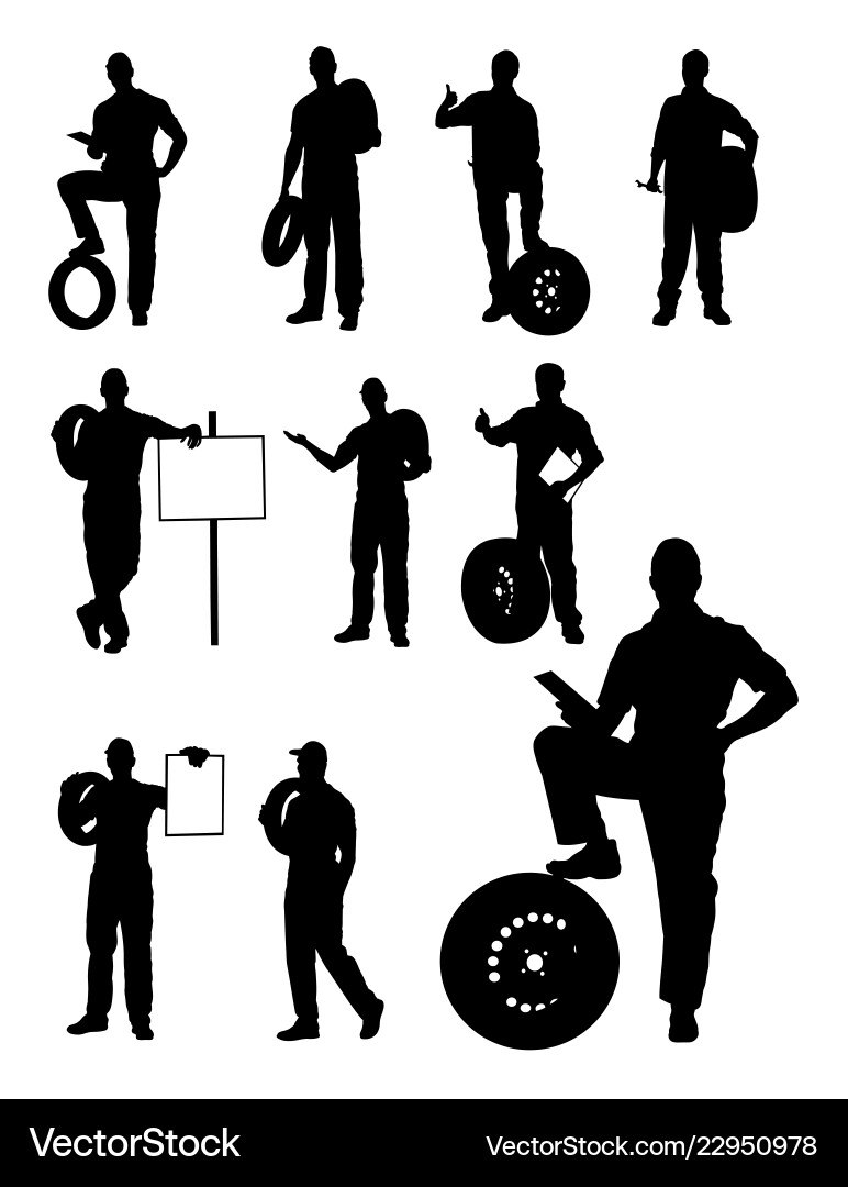 Mechanics gesture silhouette Royalty Free Vector Image