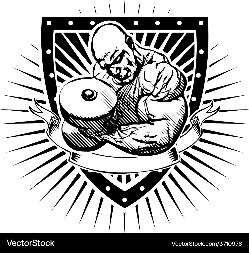 Muscular Strength Shield Royalty Free Vector Image