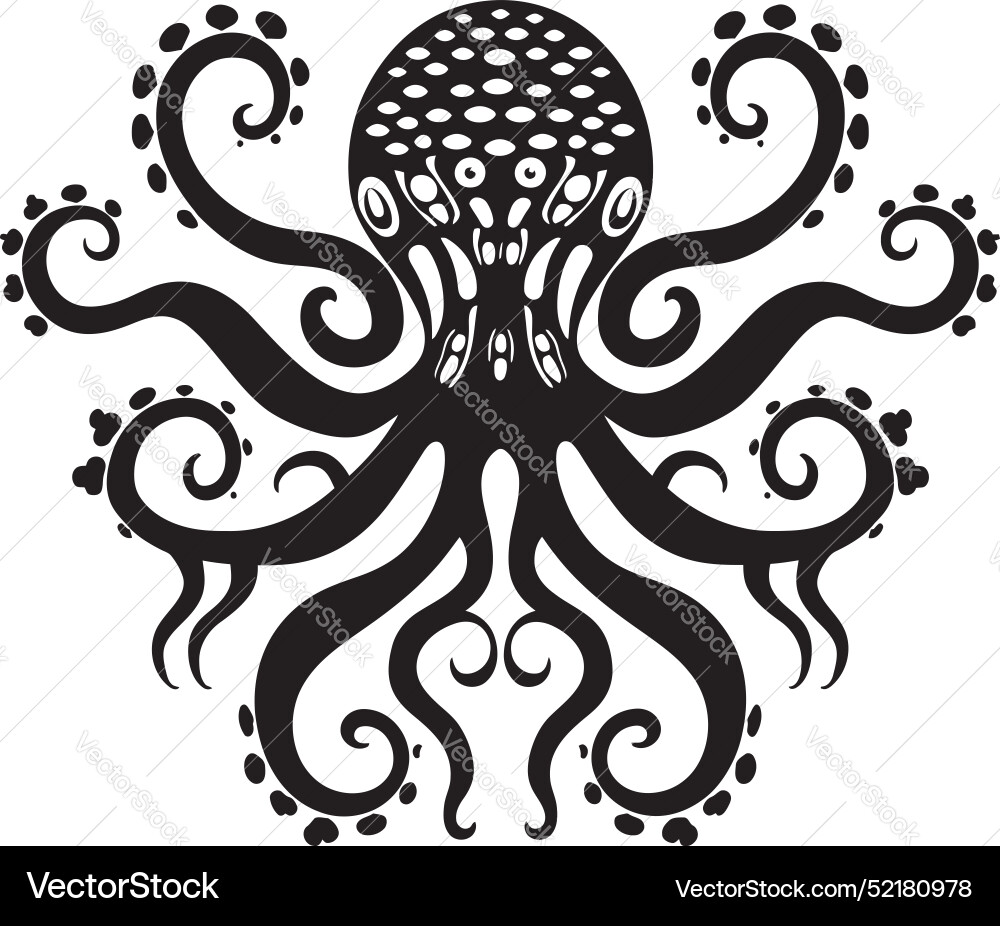 Mystical meditations octopus mandala art icon Vector Image