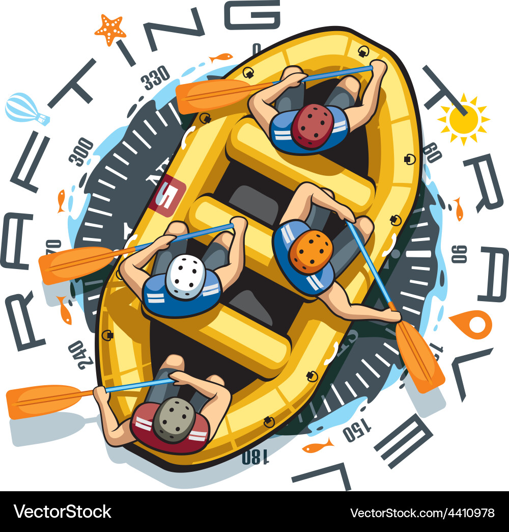 Rafting travel boat Royalty Free Vector Image - VectorStock