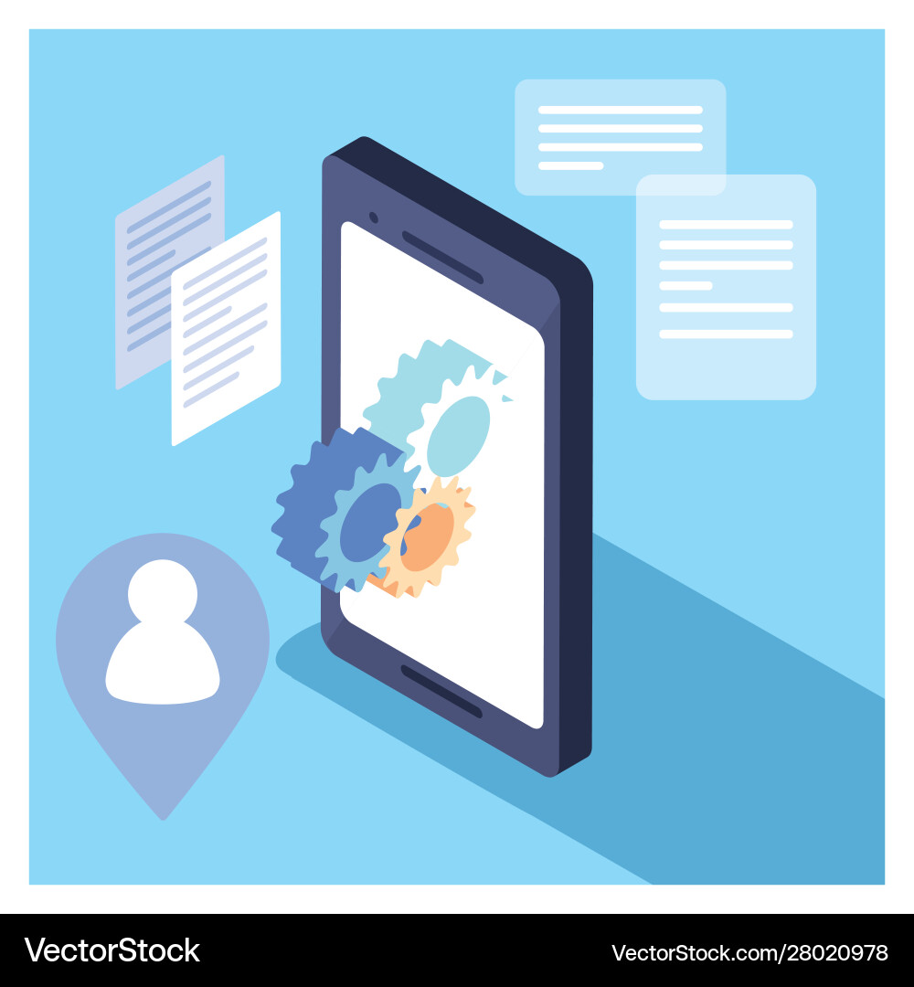 Smartphone screen with mobile applications Vector Image
