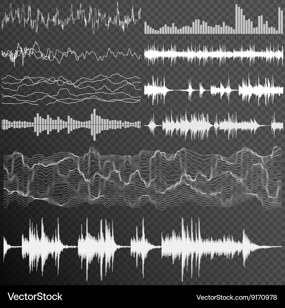 Sound waves set eps 10 Royalty Free Vector Image