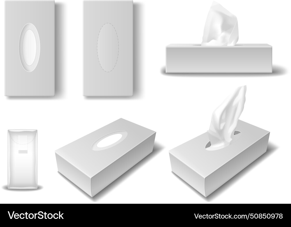 Tissue packaging realistic mockup Royalty Free Vector Image
