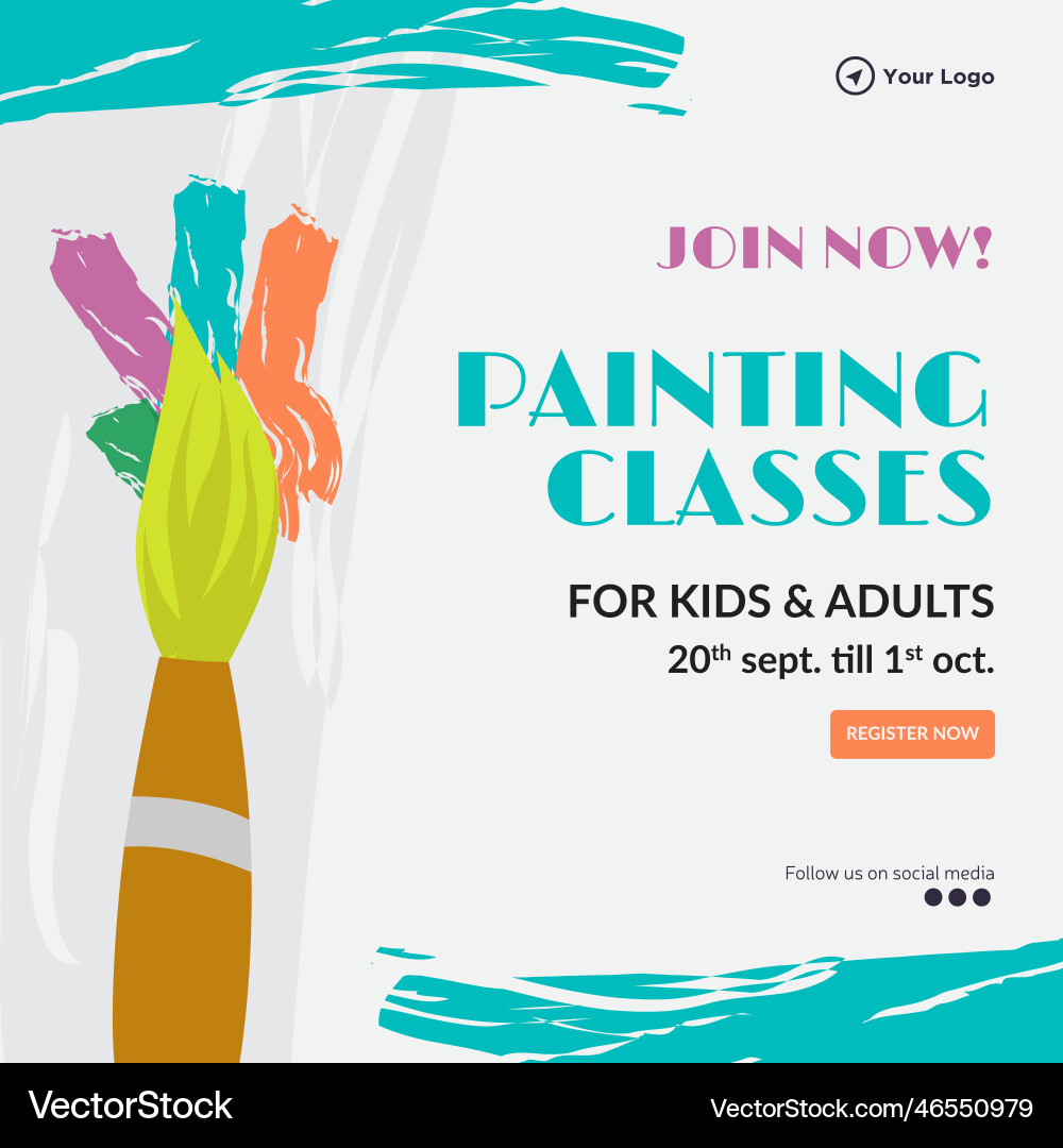 Banner-Design von Malerei Klassen Vorlage Vektorbild