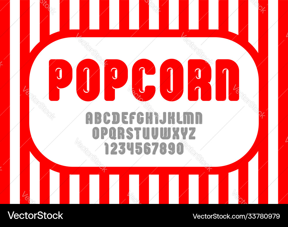 Bold Red Alphabet & Numbers Royalty Free Vector Image