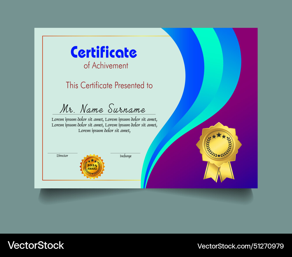 Certificate design Royalty Free Vector Image - VectorStock