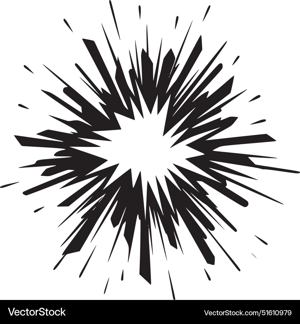 Explosion - black and white isolated icon Vector Image