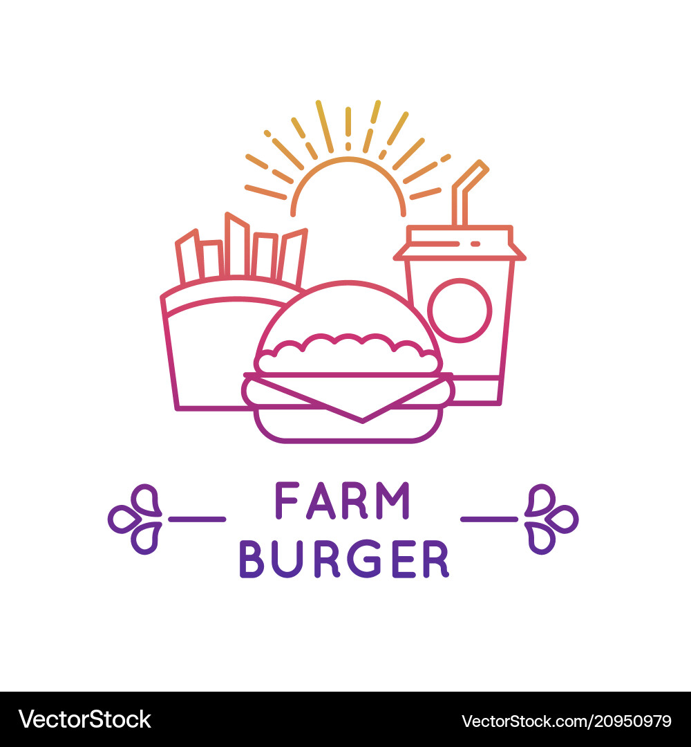 Fast food restaurant and cafe logo fresh Vector Image