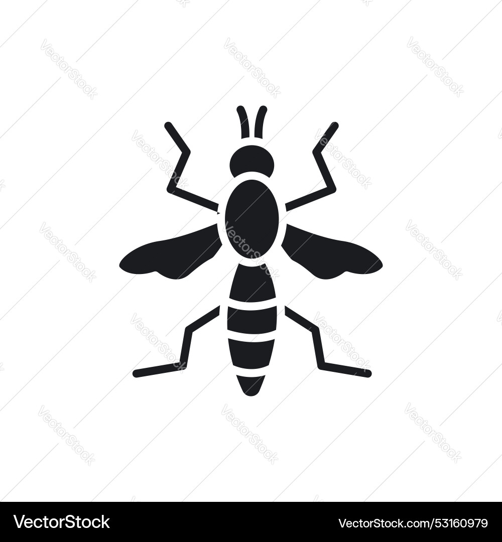 Flying bee icon symbol on white background Vector Image