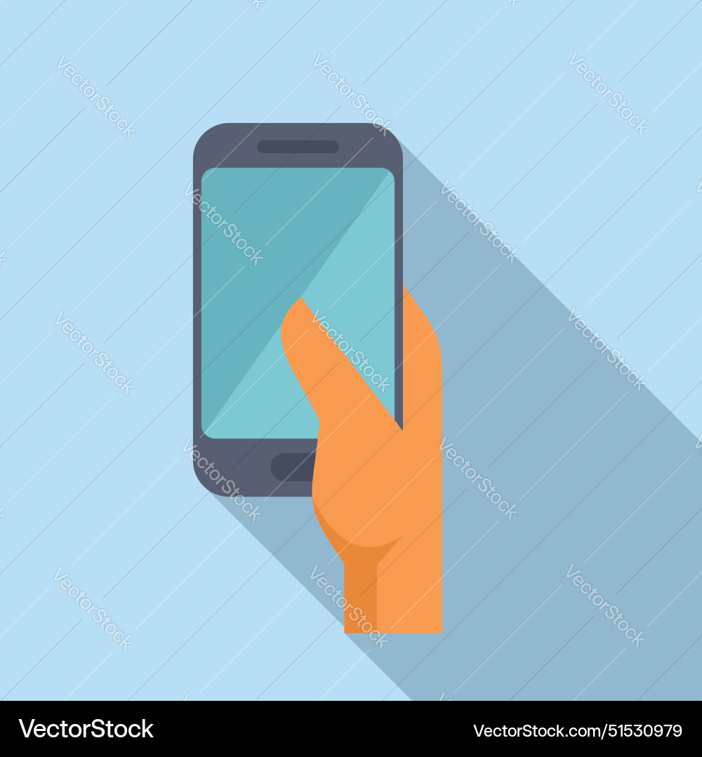 Hand holding touching modern phone Royalty Free Vector Image