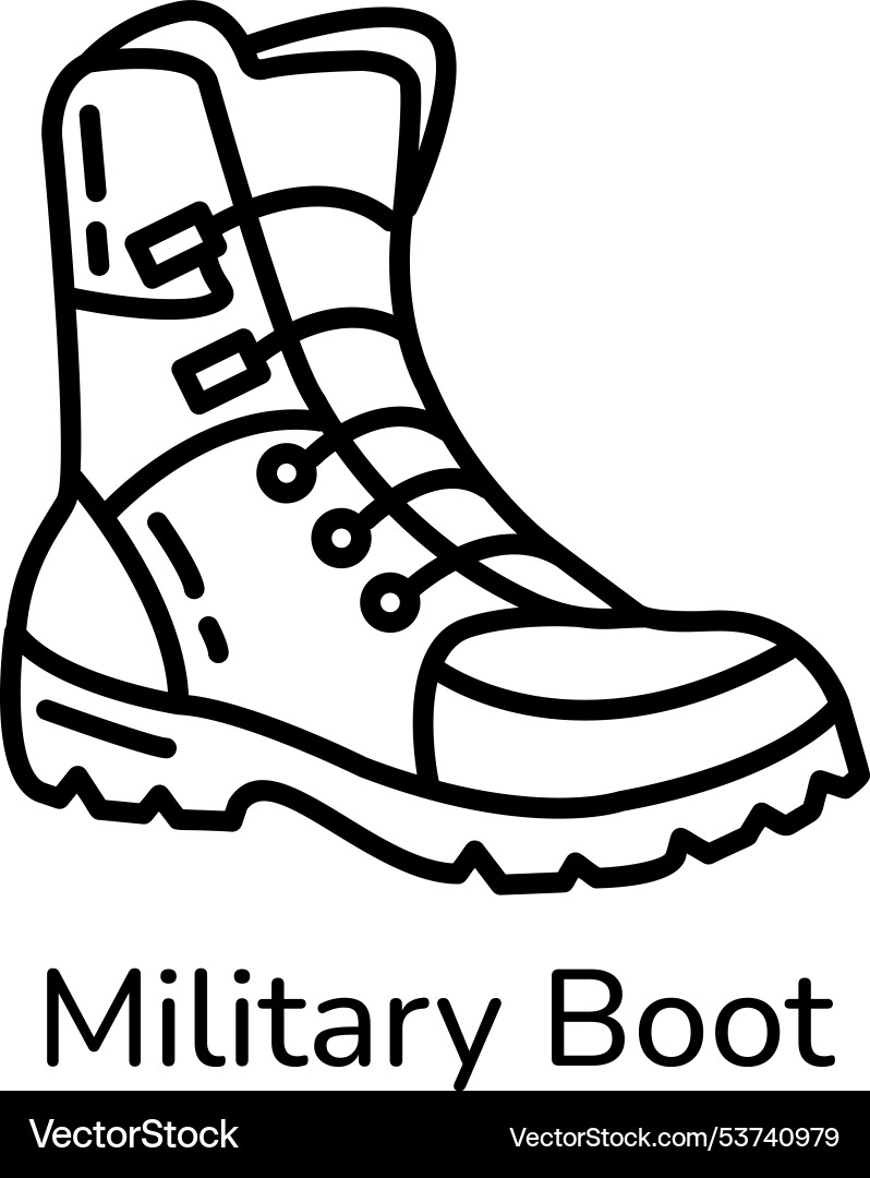 Military boot Royalty Free Vector Image - VectorStock