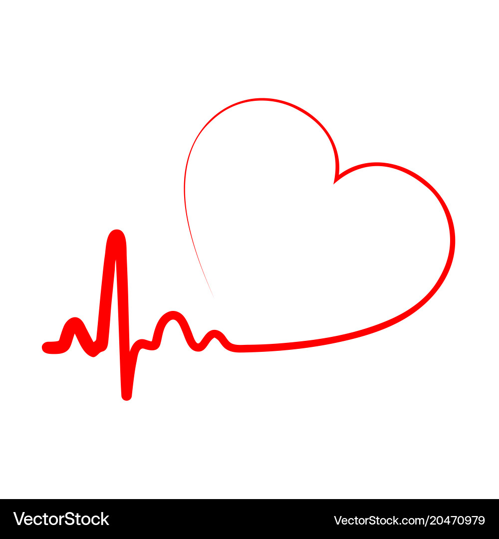 Red Heart Pulse Icon Royalty Free Vector Image
