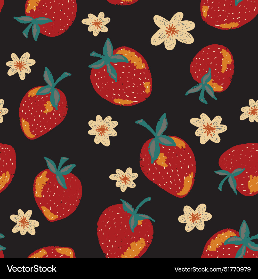 Texture stylized pattern with strawberry berry Vector Image