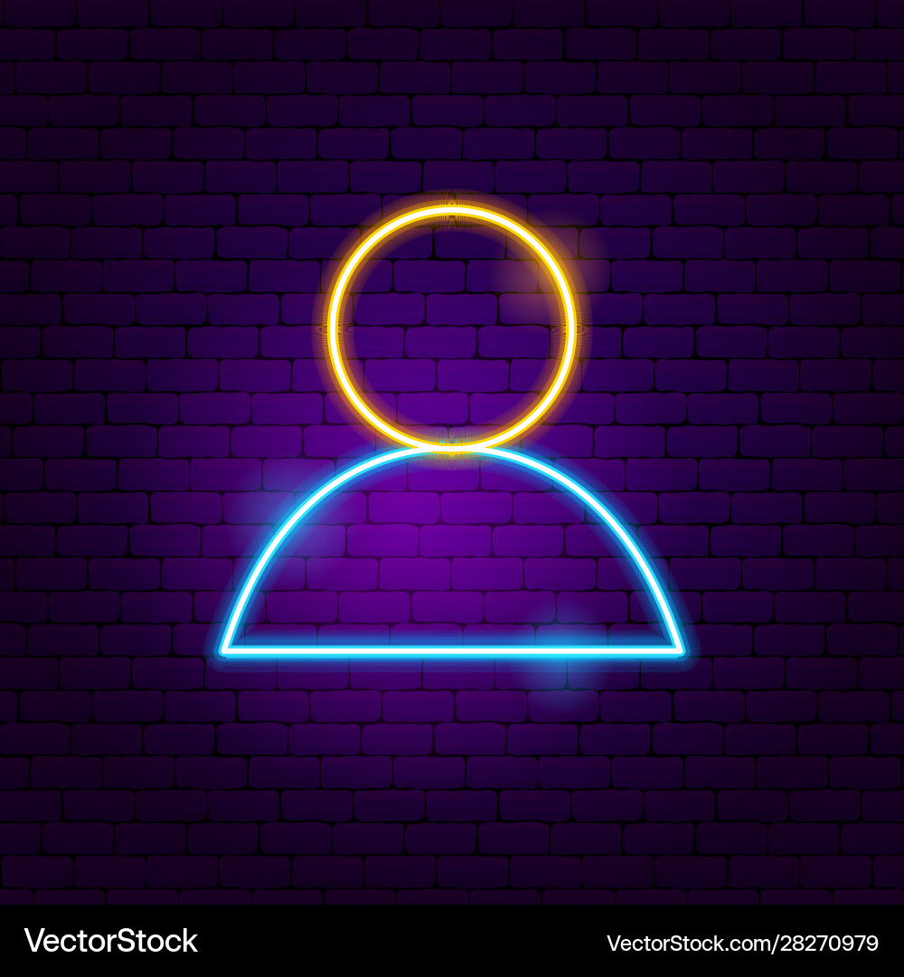 User neon sign Royalty Free Vector Image - VectorStock