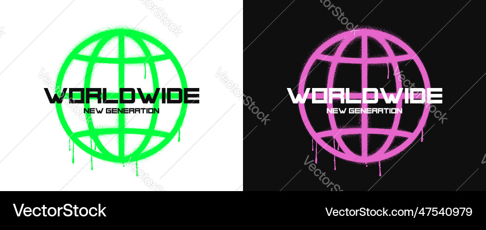 Worldwide - slogan for t-shirt design Royalty Free Vector