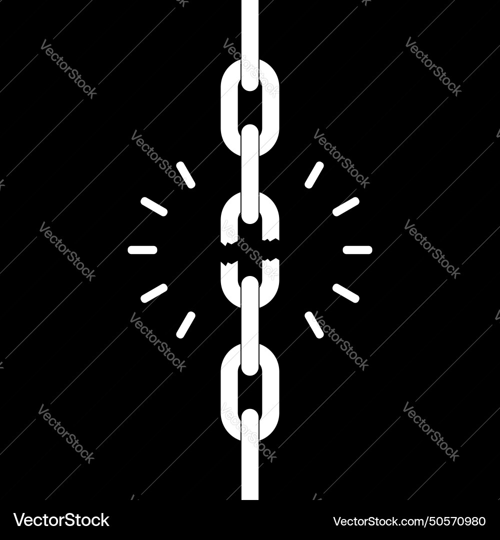 Broken chain symbol Royalty Free Vector Image - VectorStock