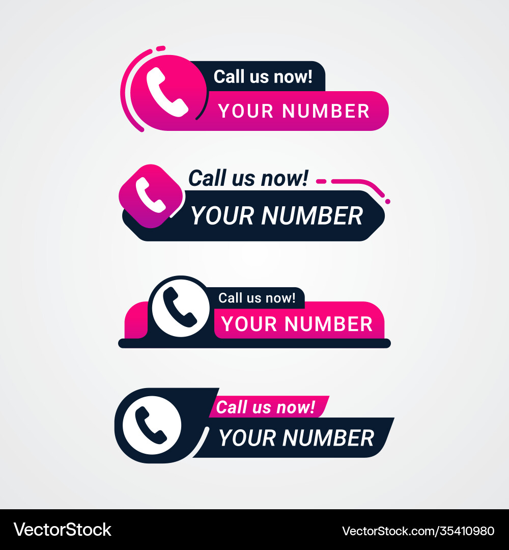 Call us now button logo sign and symbol Royalty Free Vector