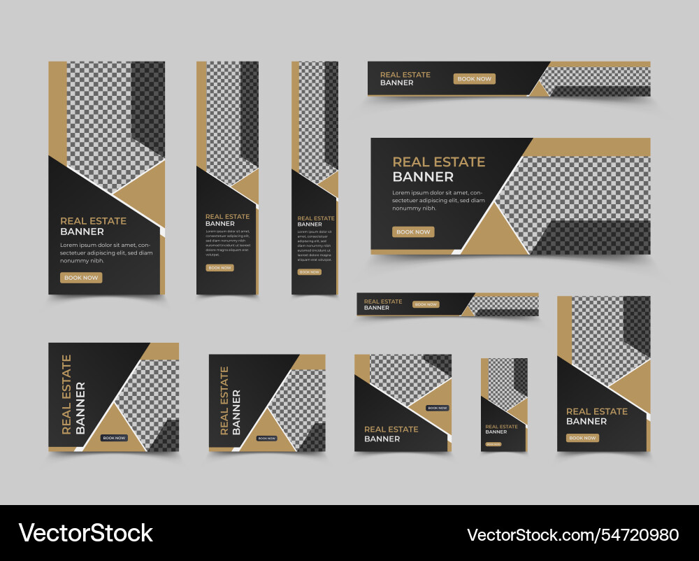 Creative and clean real estate web banner Vector Image