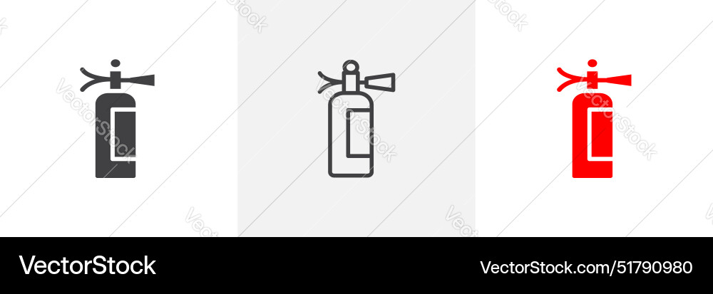 Fire extinguisher icon set black filled Royalty Free Vector Fire extinguisher icon set black filled Royalty Free Vector