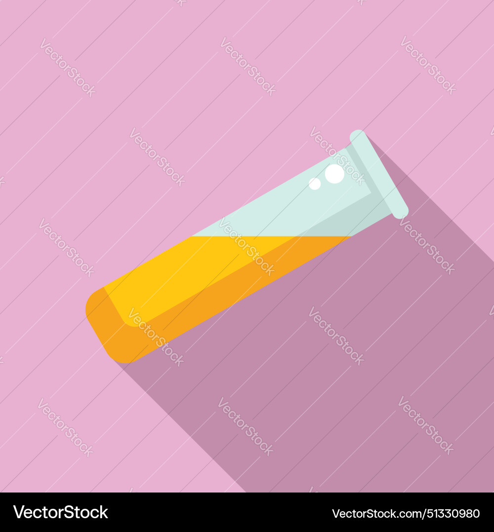 Flat design chemistry test tube icon Royalty Free Vector