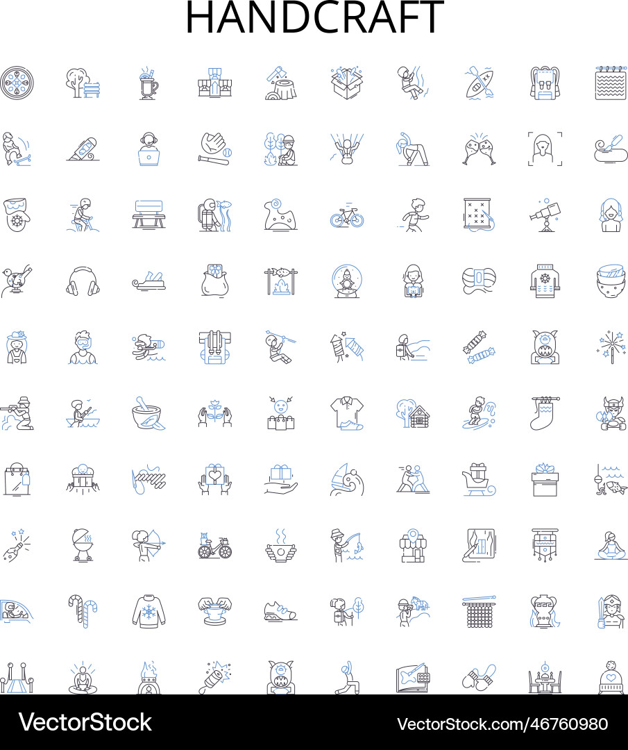 Handcraft outline icons collection Royalty Free Vector Image