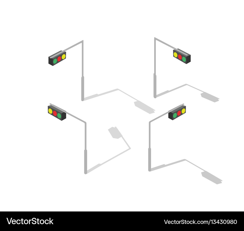 Isometric Traffic Lights Royalty Free Vector Image