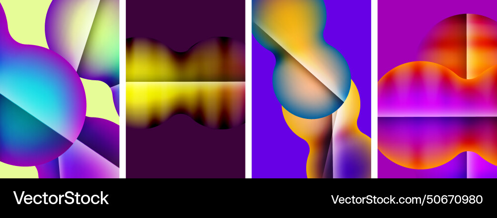 Liquid abstract shapes with gradient colors Vector Image