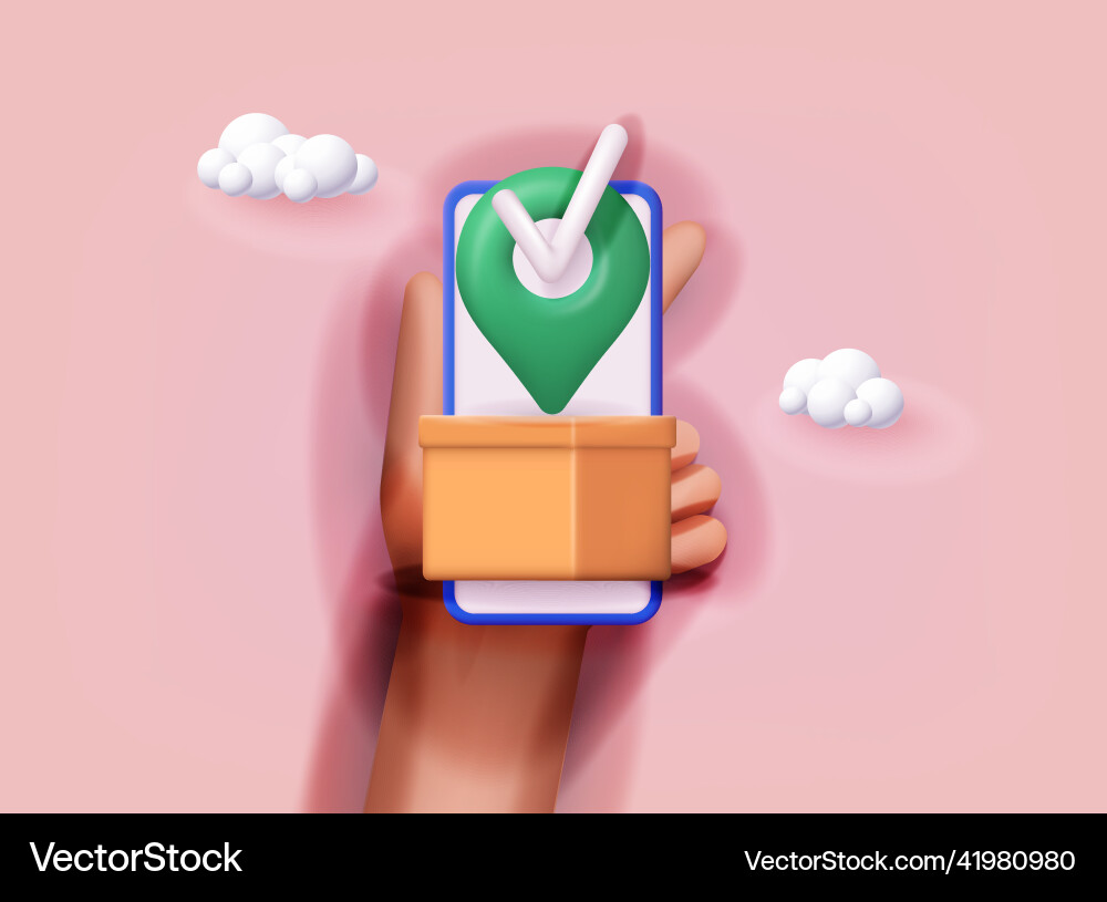 Mobile delivery service package is all Royalty Free Vector